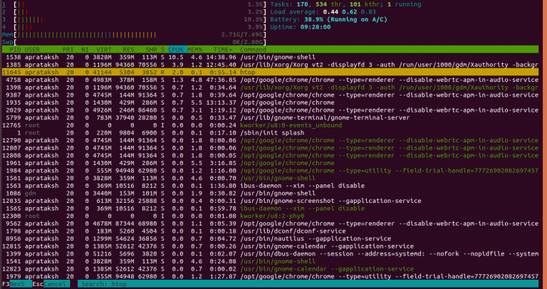 A Guide to install and use htop command in Linux - LinuxForDevices