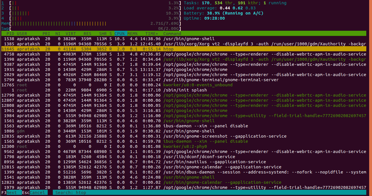 A Guide to install and use htop command in Linux - LinuxForDevices