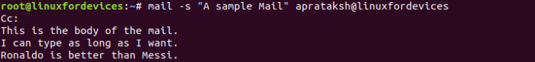How To Use Linux Mail Command Linuxfordevices