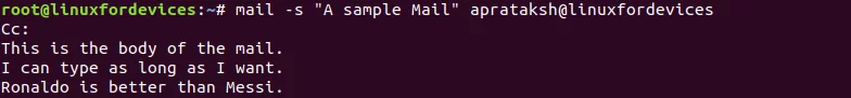 How To Use Linux Mail Command Linuxfordevices
