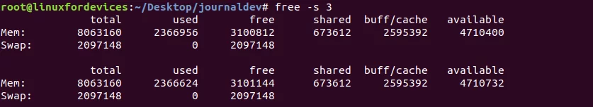 The free Command in Linux - The Practical Reference - LinuxForDevices
