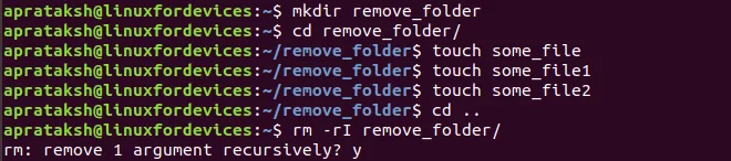 How to remove a directory in Linux? - LinuxForDevices