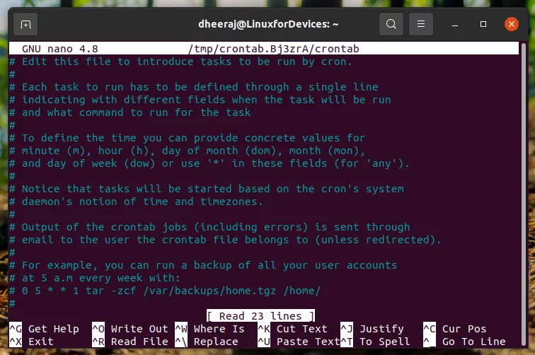 Crontabs in Linux - Easy Reference - LinuxForDevices