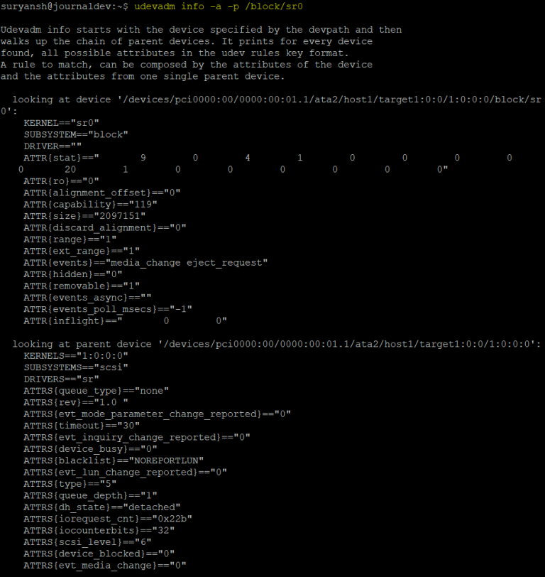 Basics Of Udevadm Command In Linux With Examples Linuxfordevices