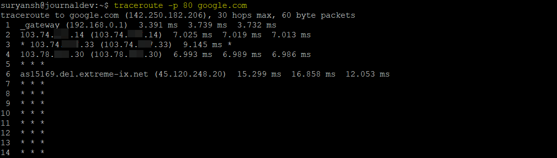 The traceroute command in Linux - LinuxForDevices