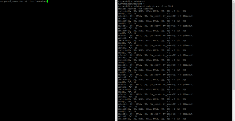 strace command in Linux with examples - LinuxForDevices