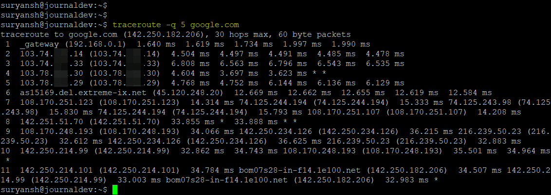 The traceroute command in Linux - LinuxForDevices