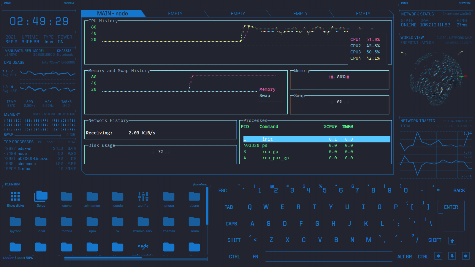 eDEX-UI: The Tron-Inspired Terminal Emulator for Linux - LinuxForDevices