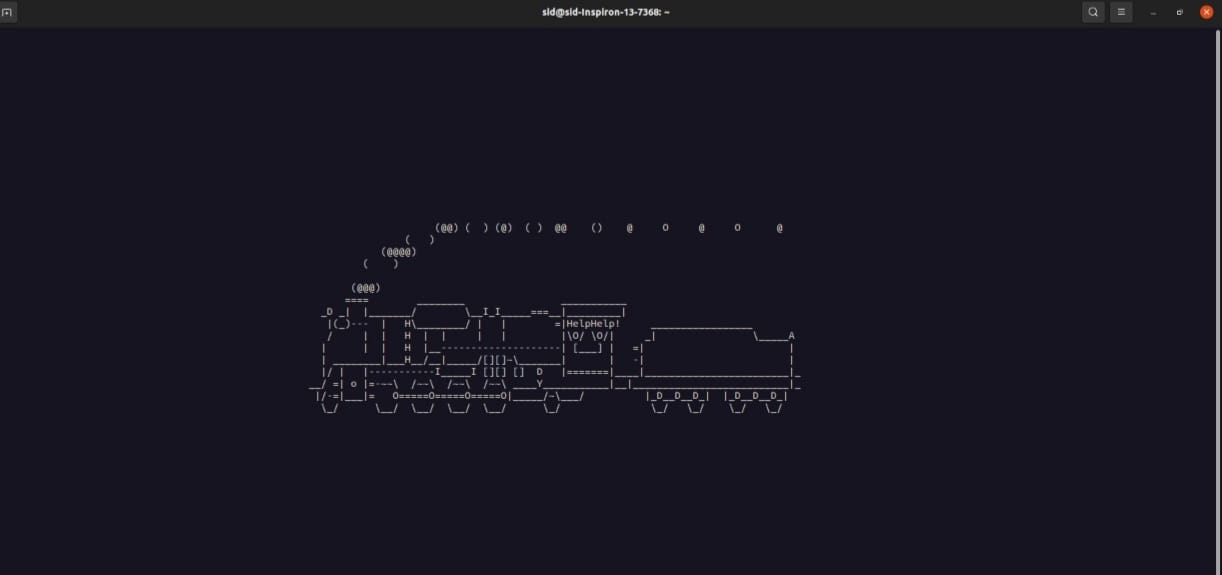 ASCII Locomotive Train in the Linux Terminal - Easter Egg - LinuxForDevices