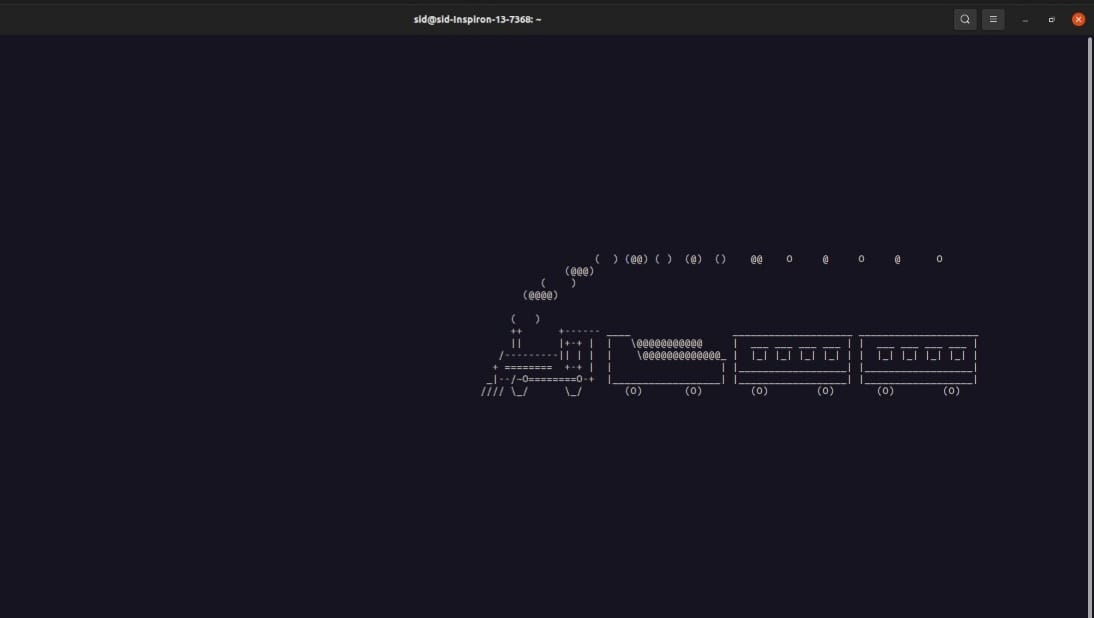 ASCII Locomotive Train in the Linux Terminal - Easter Egg - LinuxForDevices