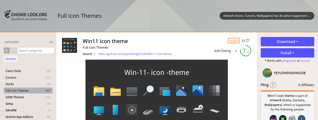 Change Icon Theme in Gnome DE - LinuxForDevices