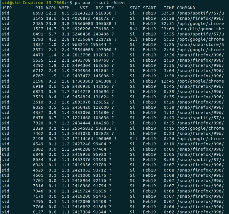 Find The Top Running Processes By Memory And Cpu Usage Linuxfordevices