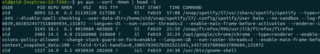 Find The Top Running Processes By Memory And Cpu Usage Linuxfordevices