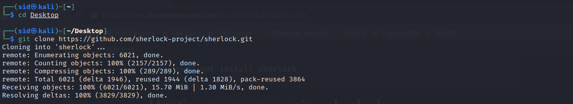 How to install and use sherlock in Kali Linux? - LinuxForDevices