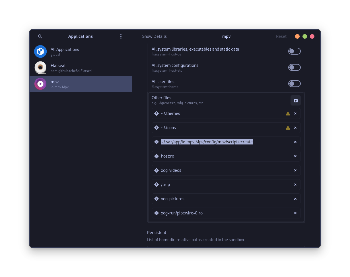 Flatseal - Easily Manage Flatpak permissions on your device ...